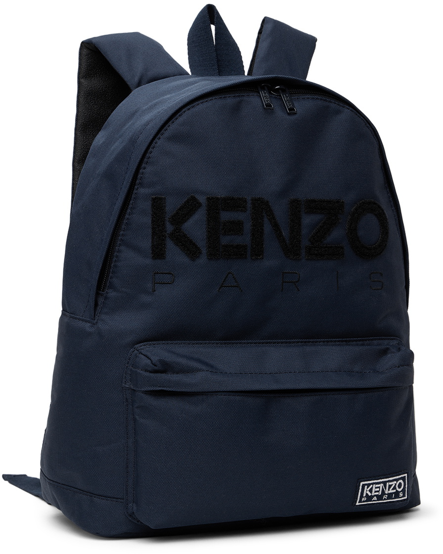 Kenzo Kids Navy Kenzo Paris Embroidered Backpack Kenzo