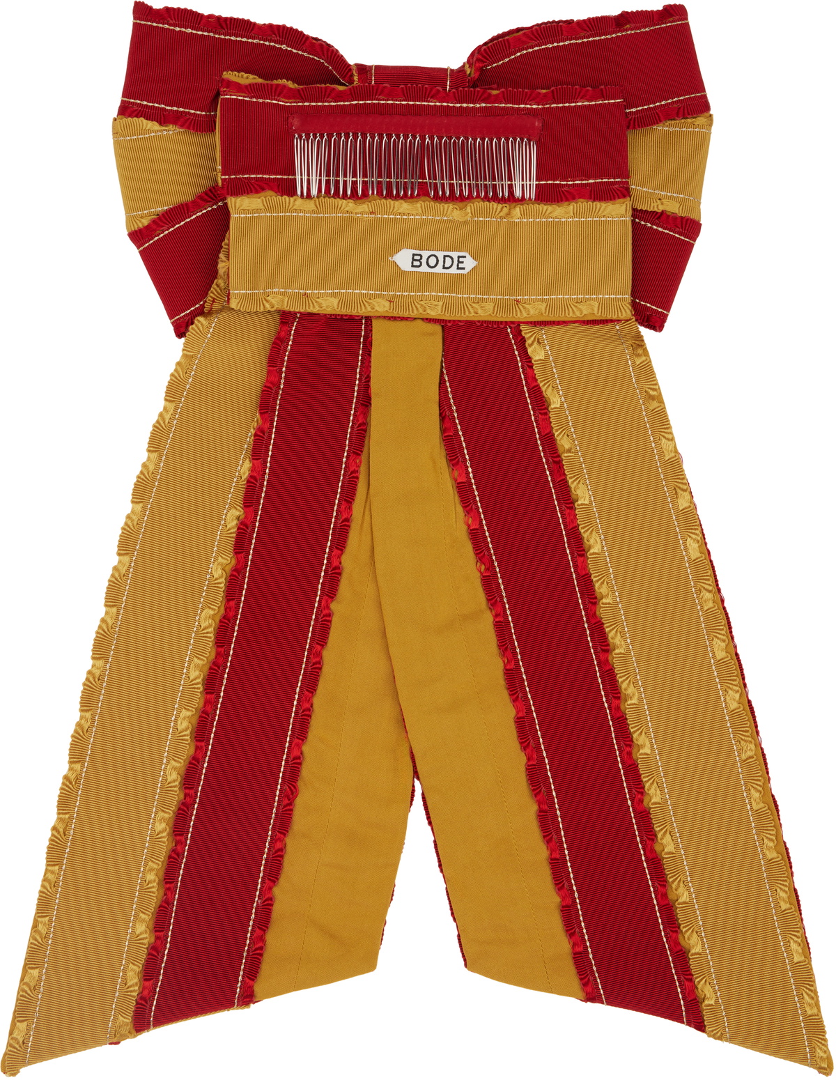 Bode Red & Yellow Winner's Sash Bevel Bow Barrette Bode