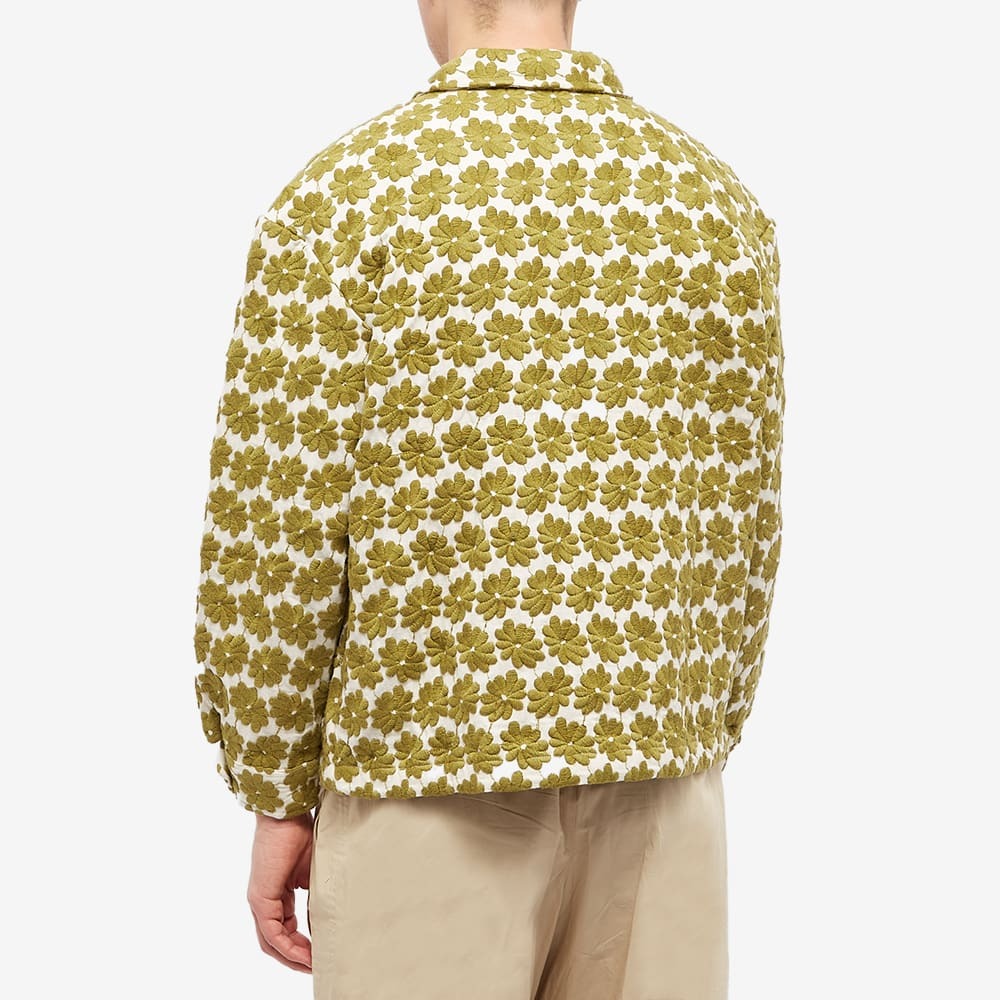 Bode Men's Green Chrysanthemum Jacket in Green/Cream Bode
