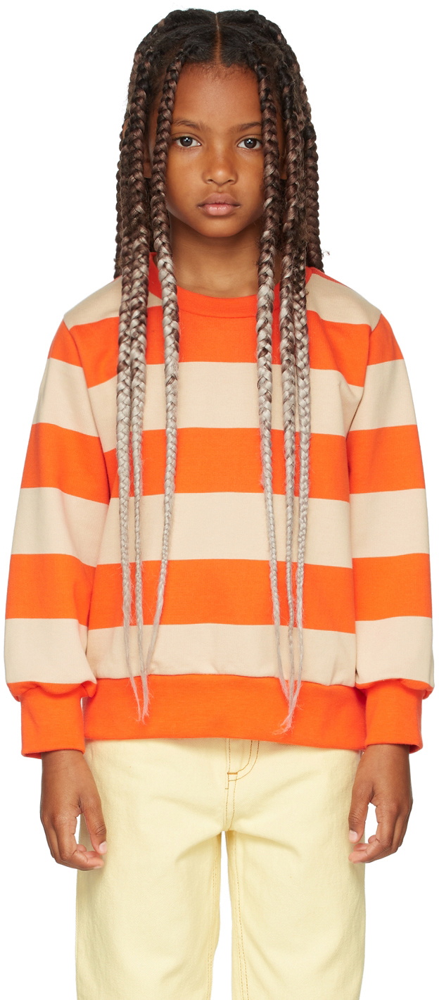 TINYCOTTONS Kids Beige & Orange Big Stripes Sweatshirt TINYCOTTONS