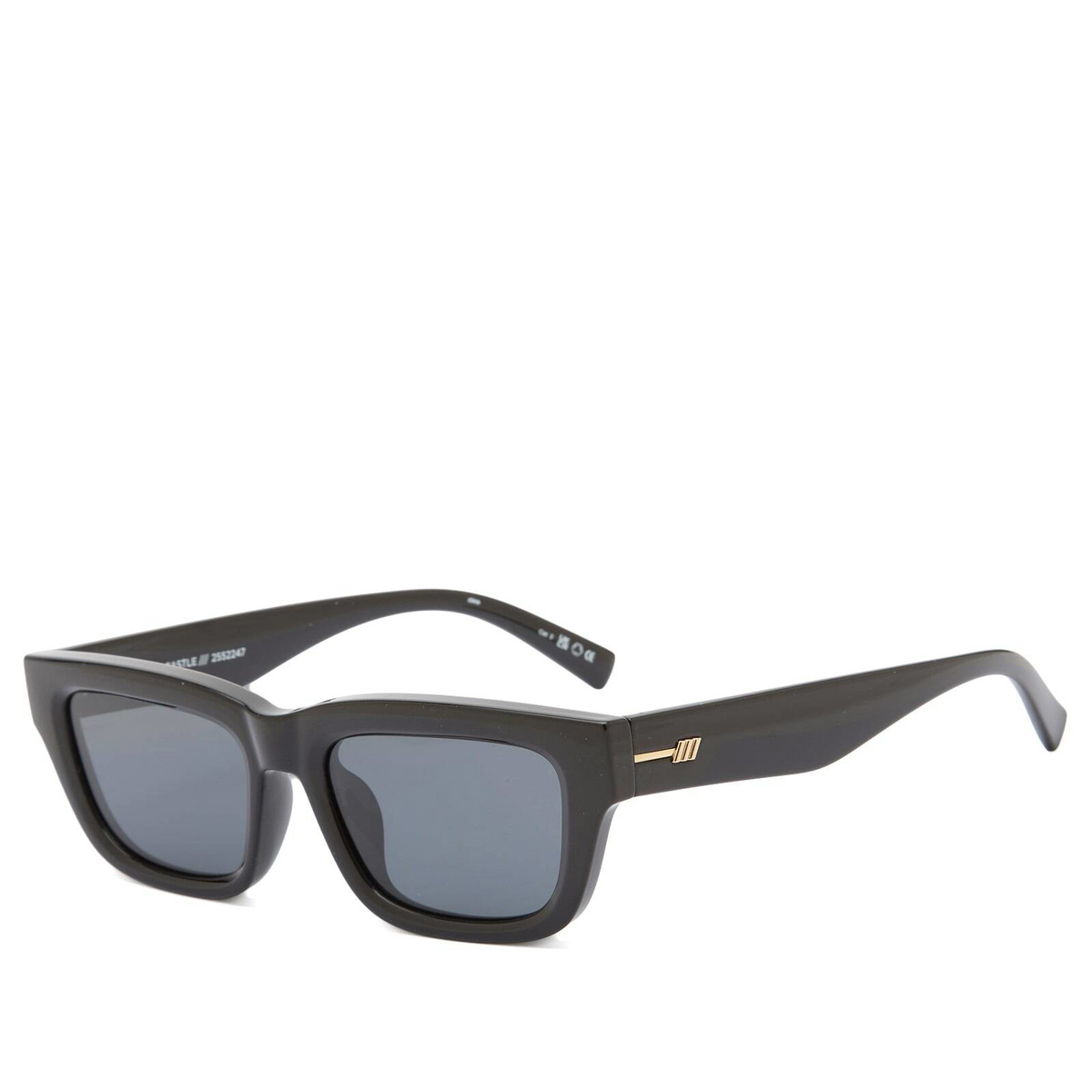Le Specs Le Castle Sunglasses in Black/Smoke Mono Polarized Le Specs