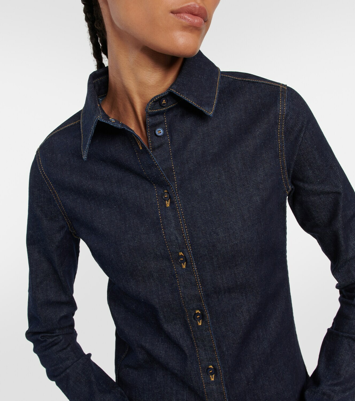 Alaïa Hooded denim shirt ALAÏA