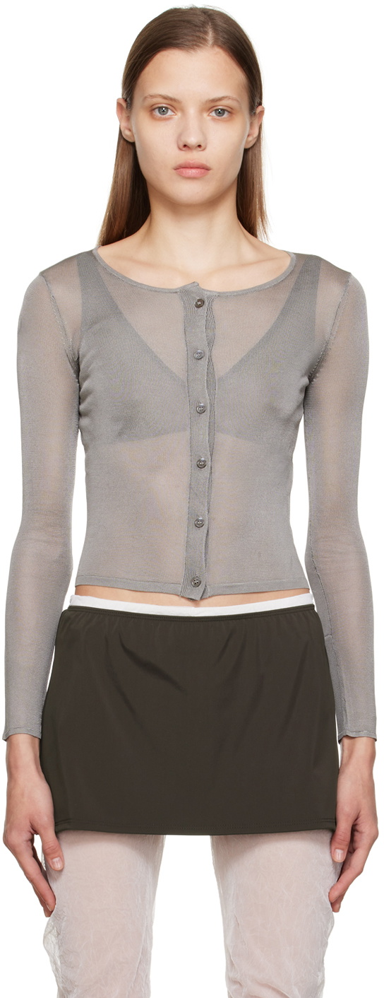 Maryam Nassir Zadeh Gray Mia Cardigan Maryam Nassir Zadeh