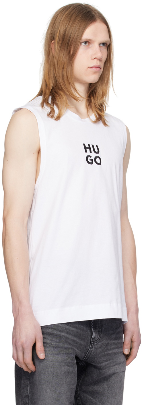 Hugo White Beach Tank Top Hugo Boss