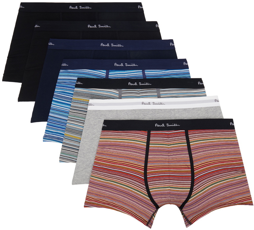 Paul Smith Seven-Pack Multicolor Signature Stripe Boxers Paul Smith