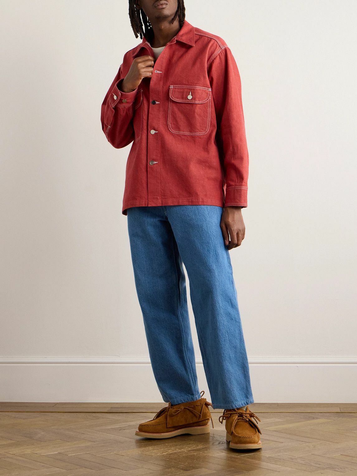Randy's Garments - Selvedge Denim Overshirt - Red Randy's Garments