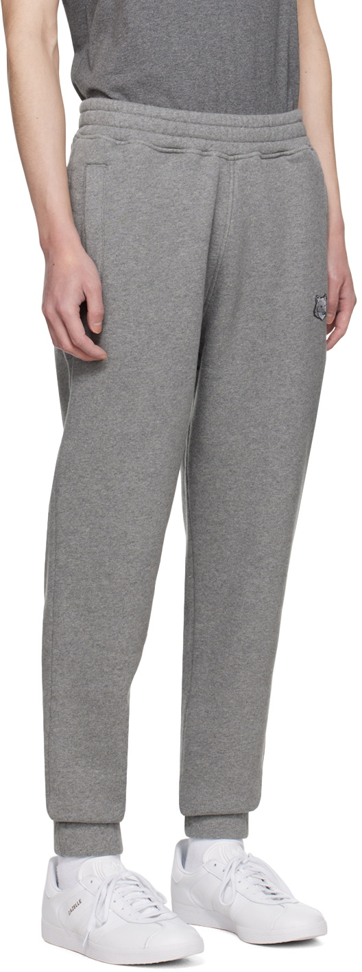 Maison Kitsuné Gray Bold Fox Head Sweatpants Maison Kitsune