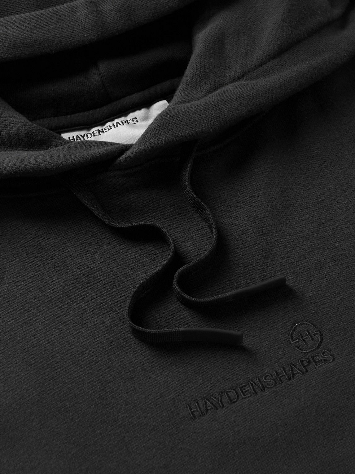 HAYDENSHAPES - Resin Logo-Embroidered Cotton-Jersey Hoodie - Black ...