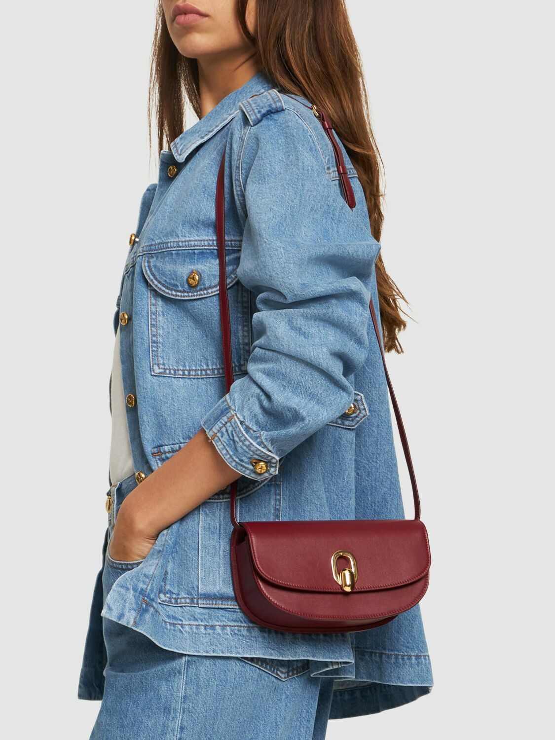 SAVETTE The Tondo Crescent Leather Shoulder Bag Savette