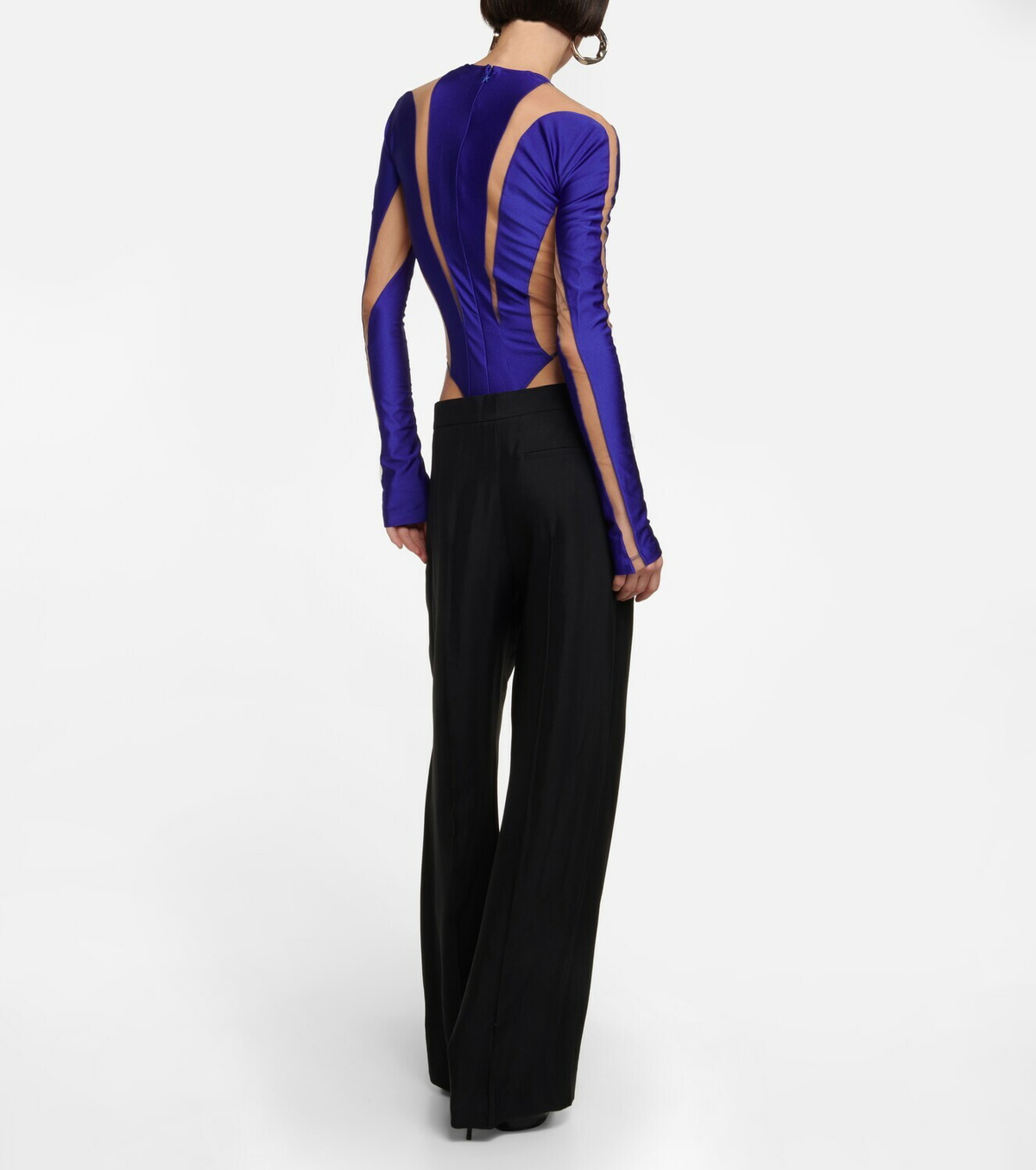 Mugler - Alien mesh-trimmed bodysuit Mugler