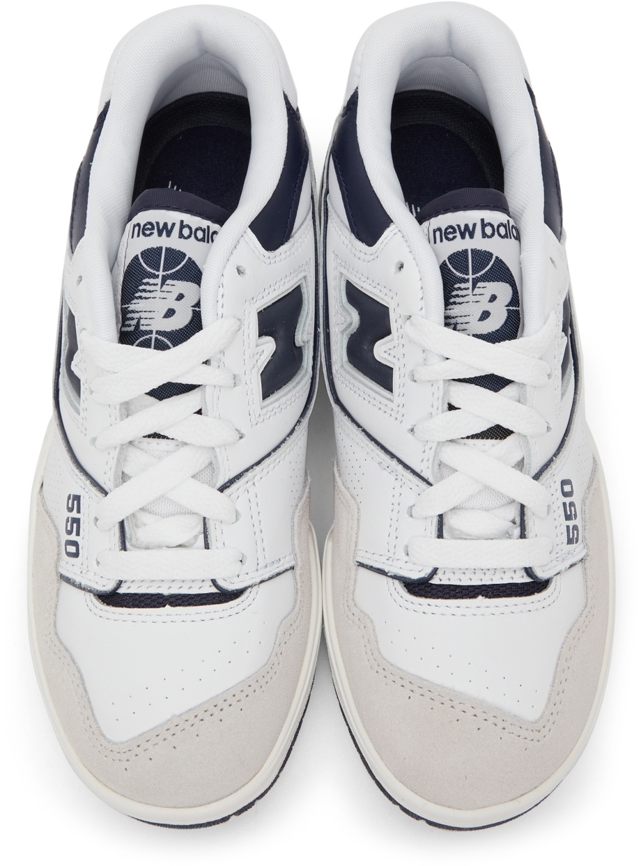New Balance White & Navy 550 Sneakers New Balance