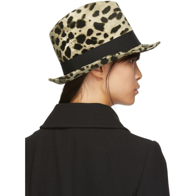 Dolce and Gabbana Brown and Tan Leopard Print Hat Dolce & Gabbana