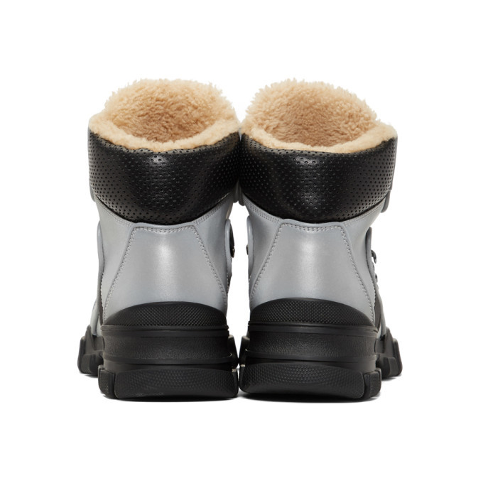 Gucci Grey Reflective Flashtrek High-Top Sneakers Gucci