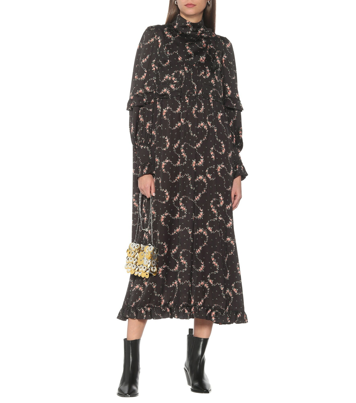 Paco Rabanne - Floral satin midi dress Paco Rabanne