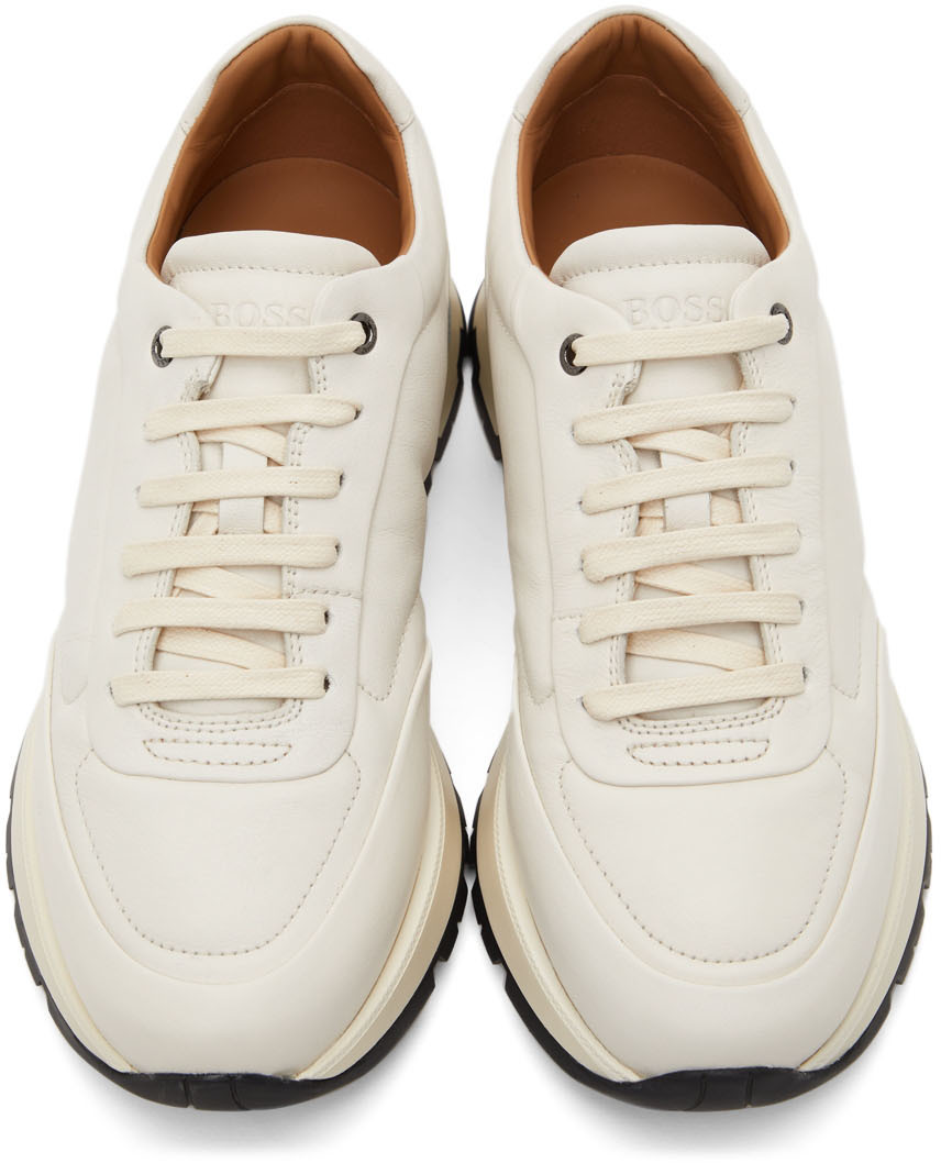 Boss White Leather Trainer Low Sneakers BOSS