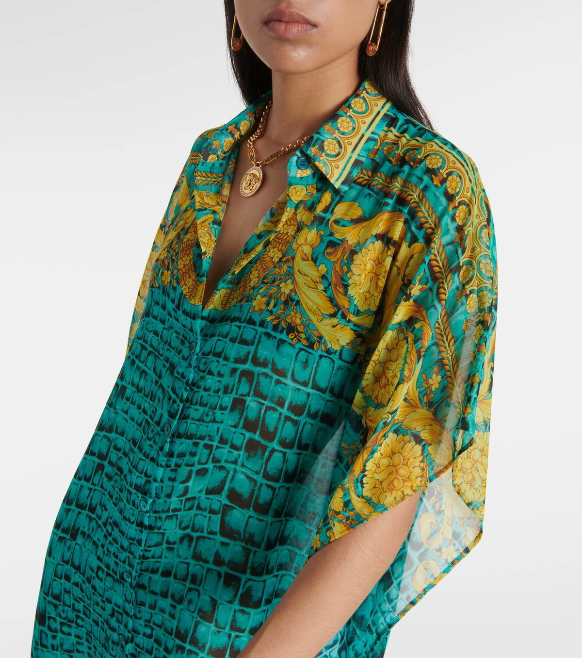 Versace Barocco chiffon beach cover-up Versace