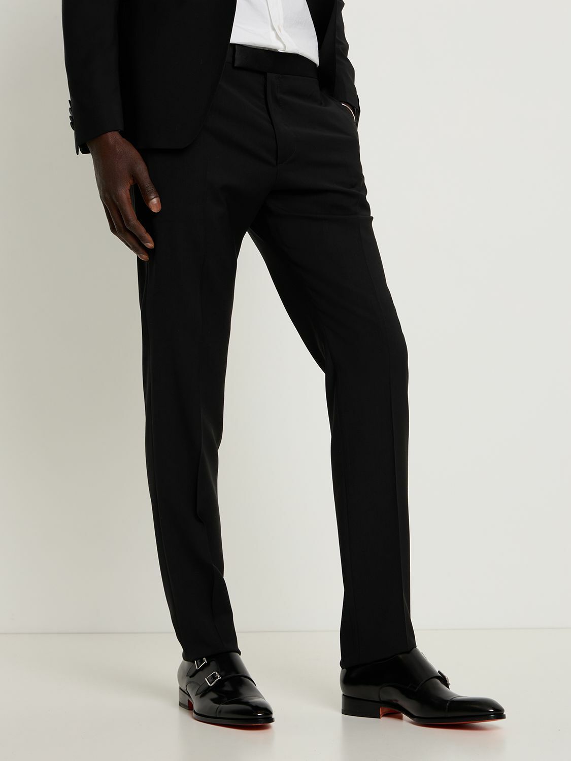 SANTONI Bugs Leather Monk Strap Shoes Santoni