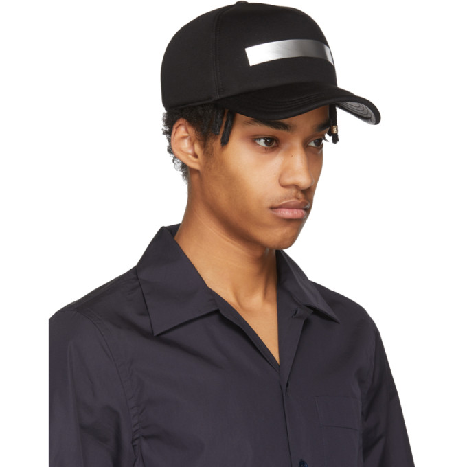 Neil Barrett Black and Silver Tape Cap Neil Barrett