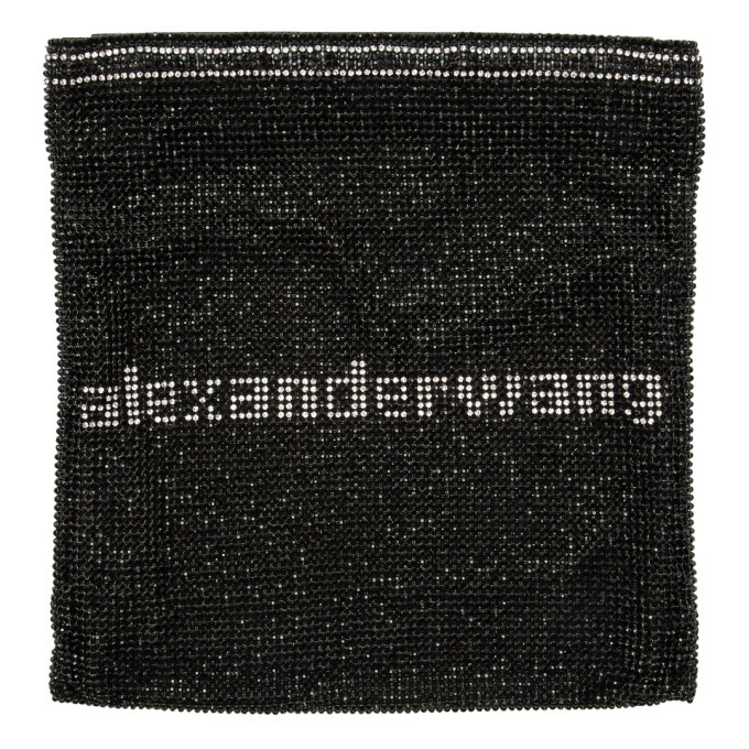 Alexander Wang Black Rhinestone Chain Mesh Wangloc Pouch Alexander Wang