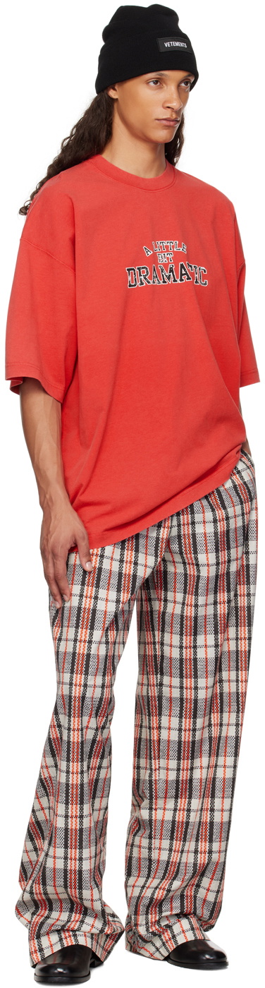 VETEMENTS Red 'A Little Bit Dramatic' T-Shirt Vetements
