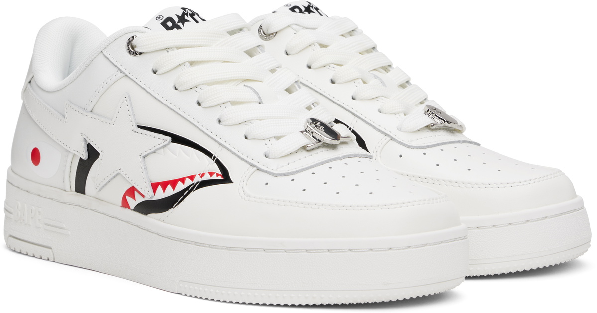BAPE White STA Shark Sneakers A Bathing Ape