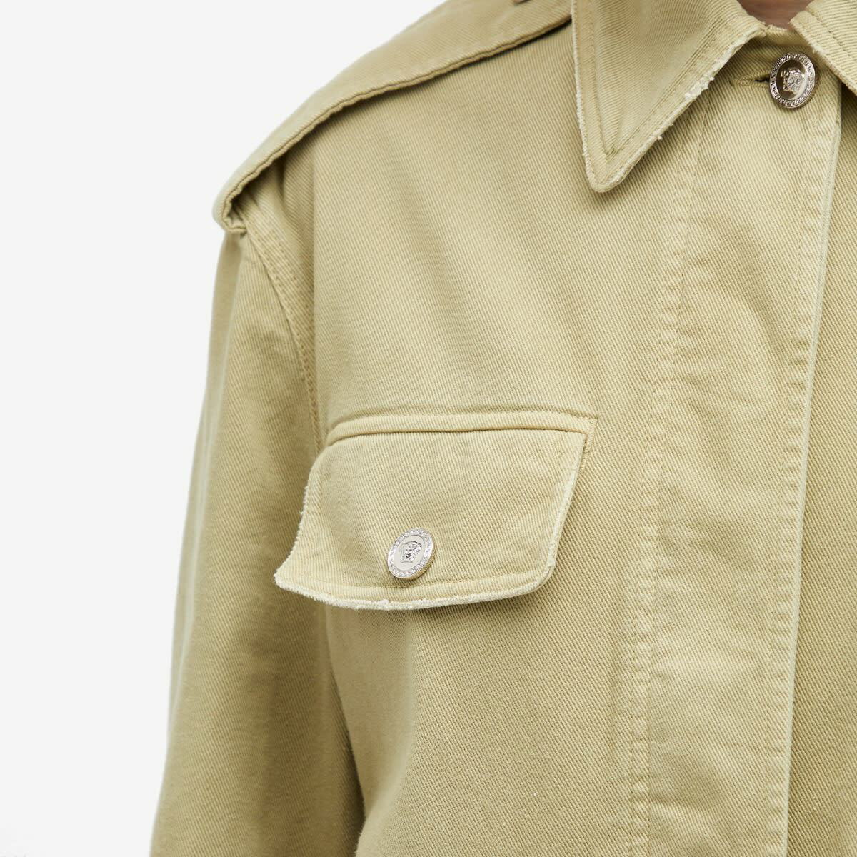 Versace Women's Denim Jacket in Taupe Versace