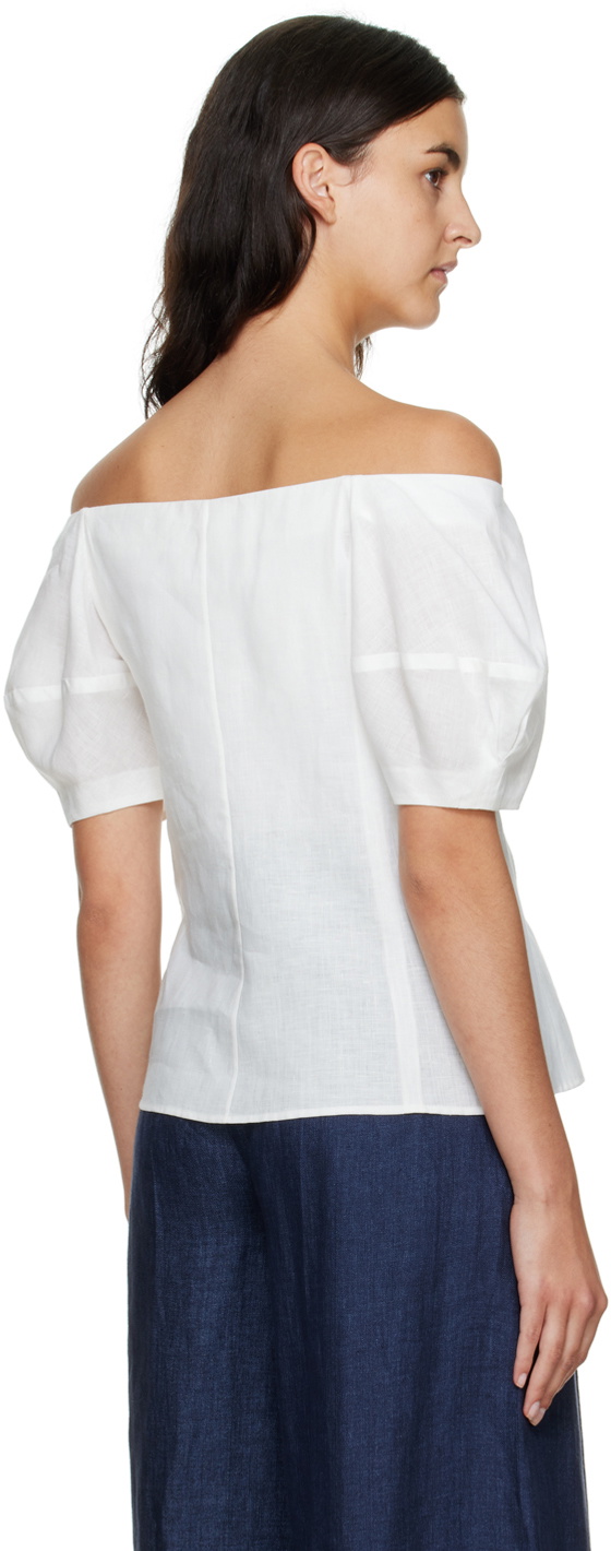 Chloé White Off-The-Shoulder Blouse Chloe