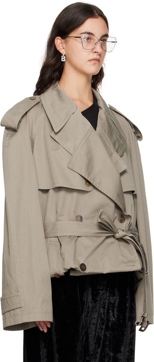 Balenciaga Beige Folded Trench Coat Balenciaga