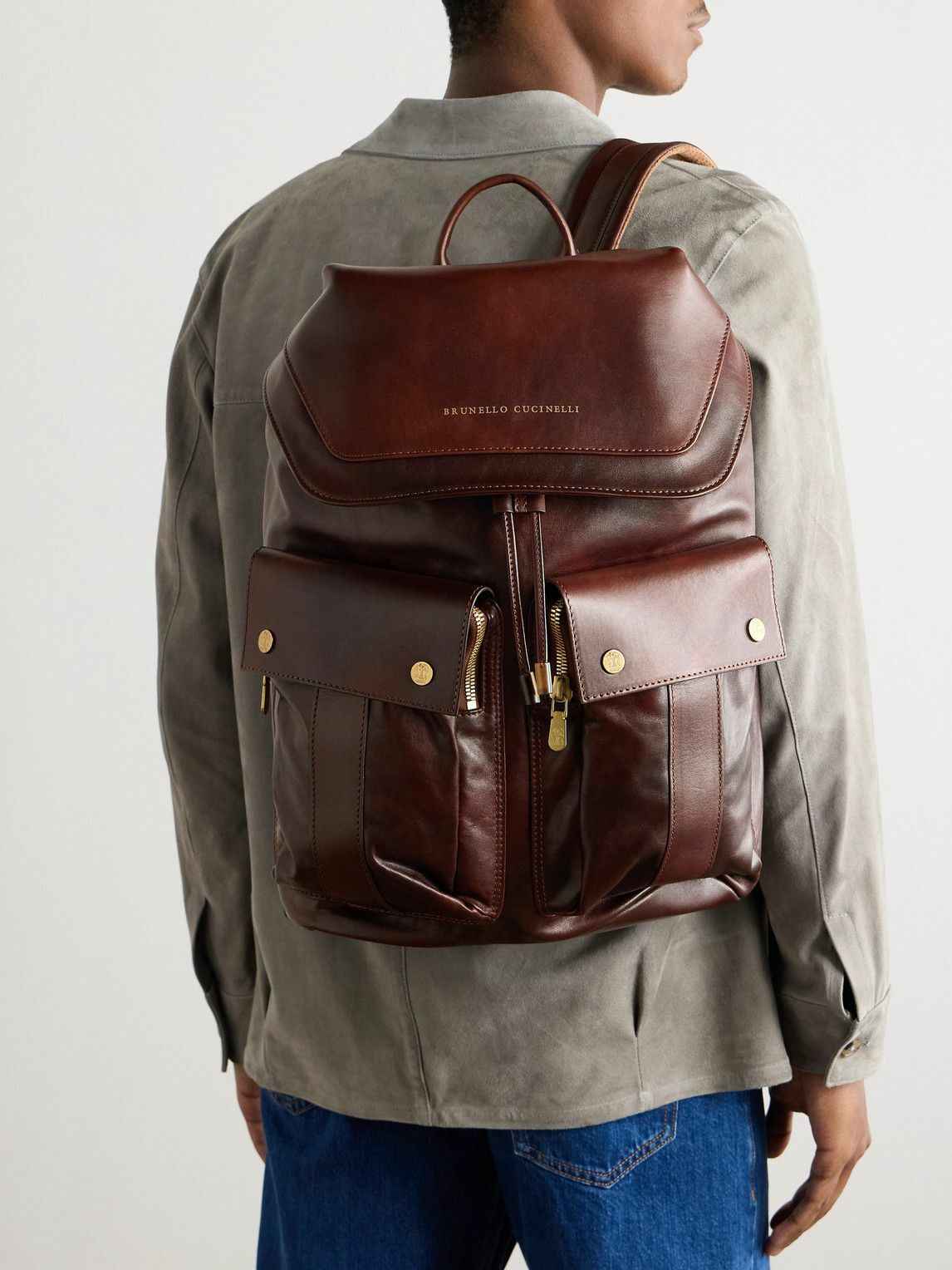 Brunello Cucinelli - Leather Backpack Brunello Cucinelli
