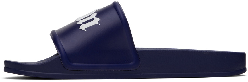 Palm Angels Navy Pool Slides Palm Angels