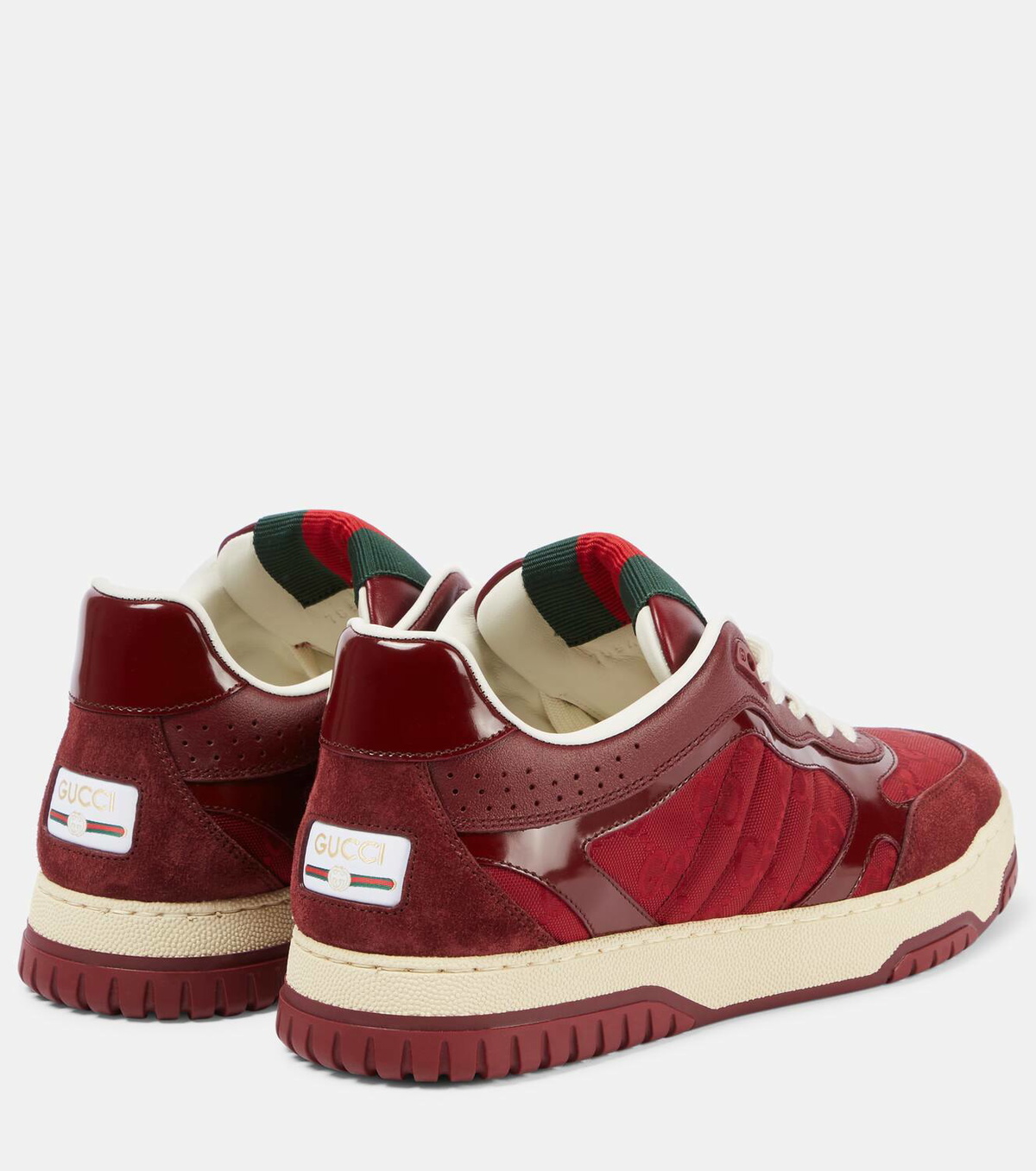 Gucci Web Stripe suede-trimmed sneakers Gucci