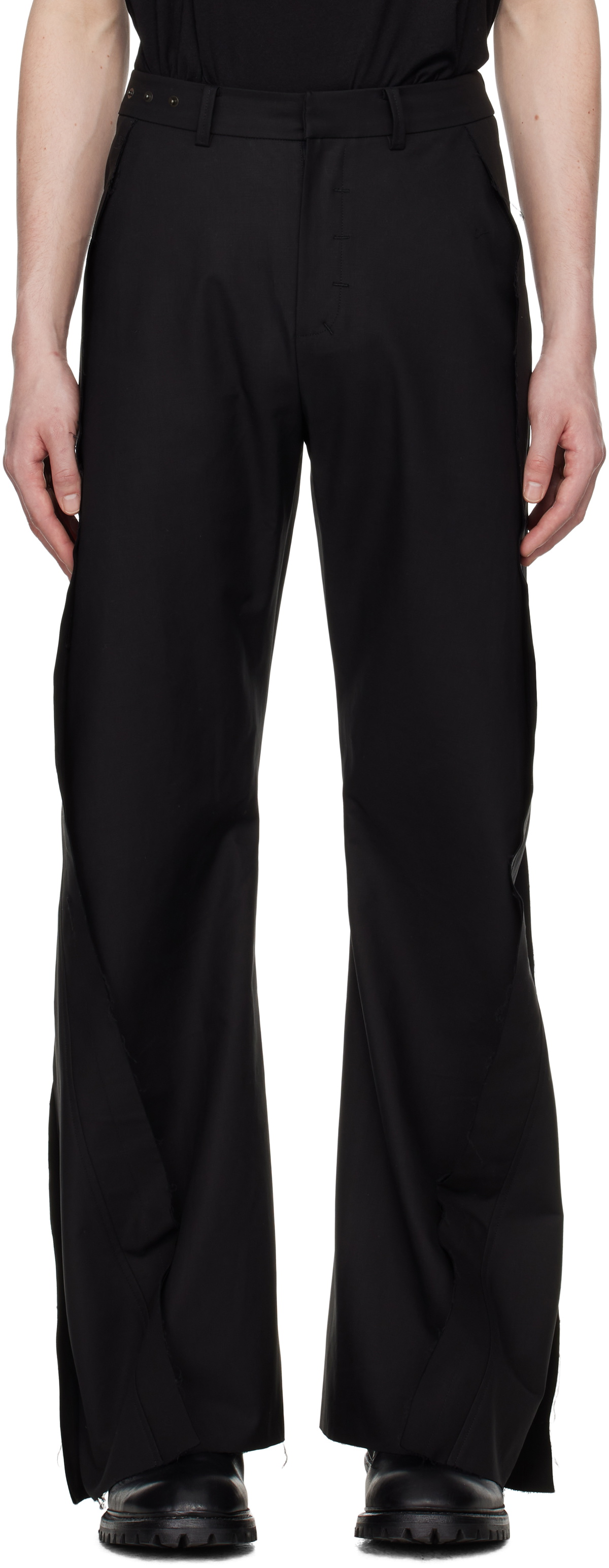 CARNET-ARCHIVE Black Heavy Cotton Sack Trousers CARNET-ARCHIVE