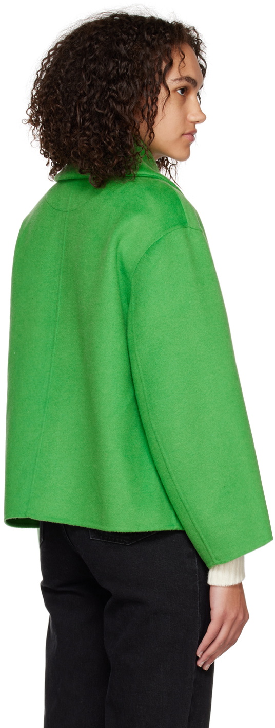 GANNI Green Wide Collar Jacket GANNI