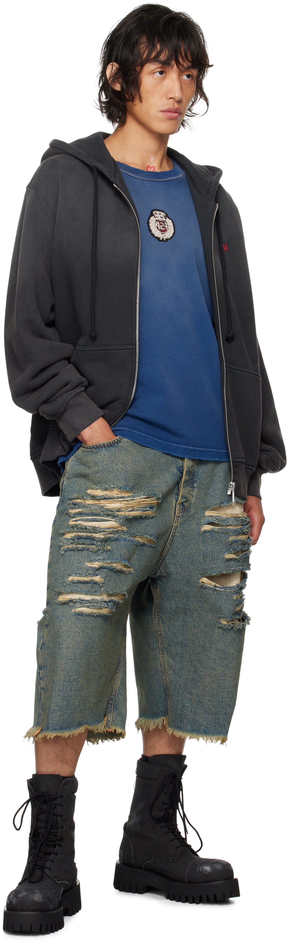 424 Blue Big Daddy Denim Shorts 424