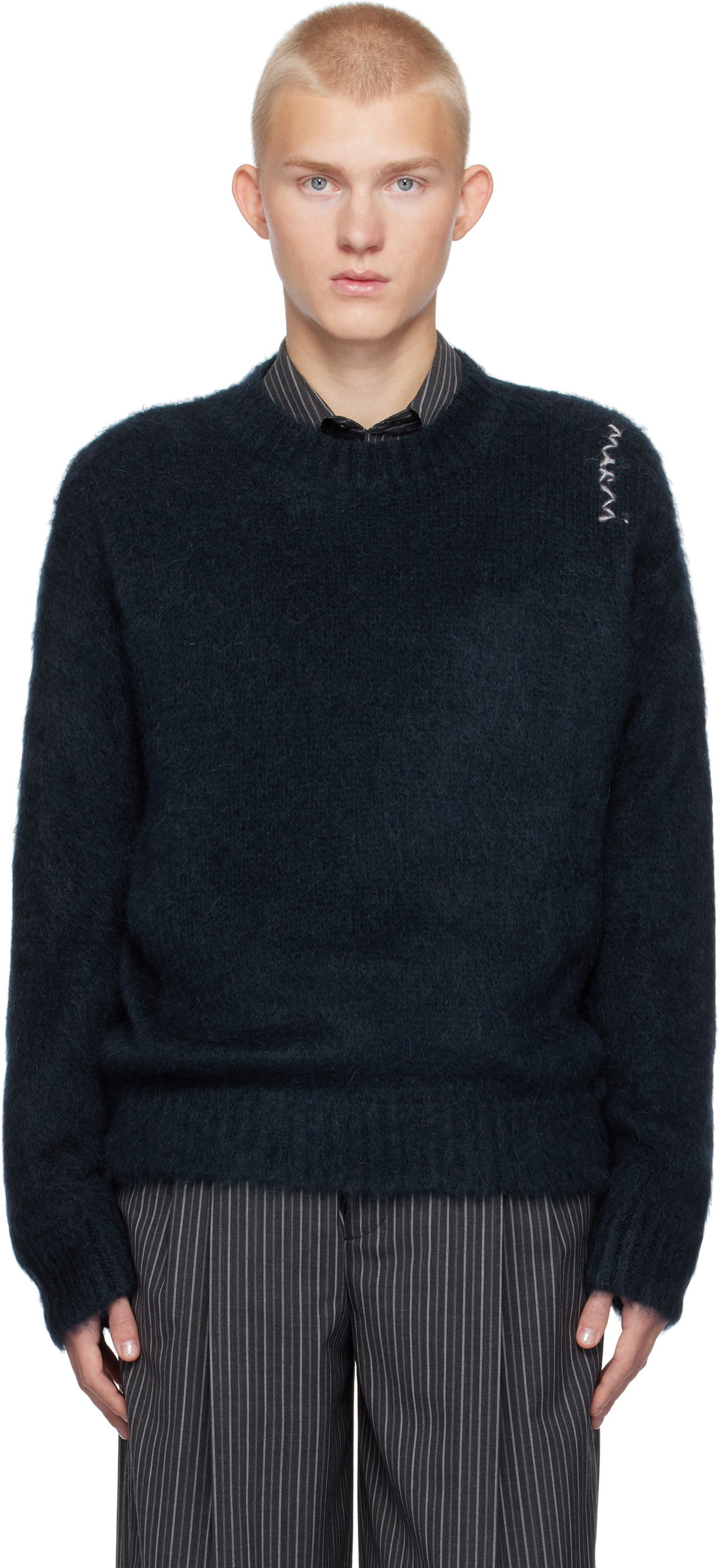 Marni Navy Fuzzy Wuzzy Sweater Marni