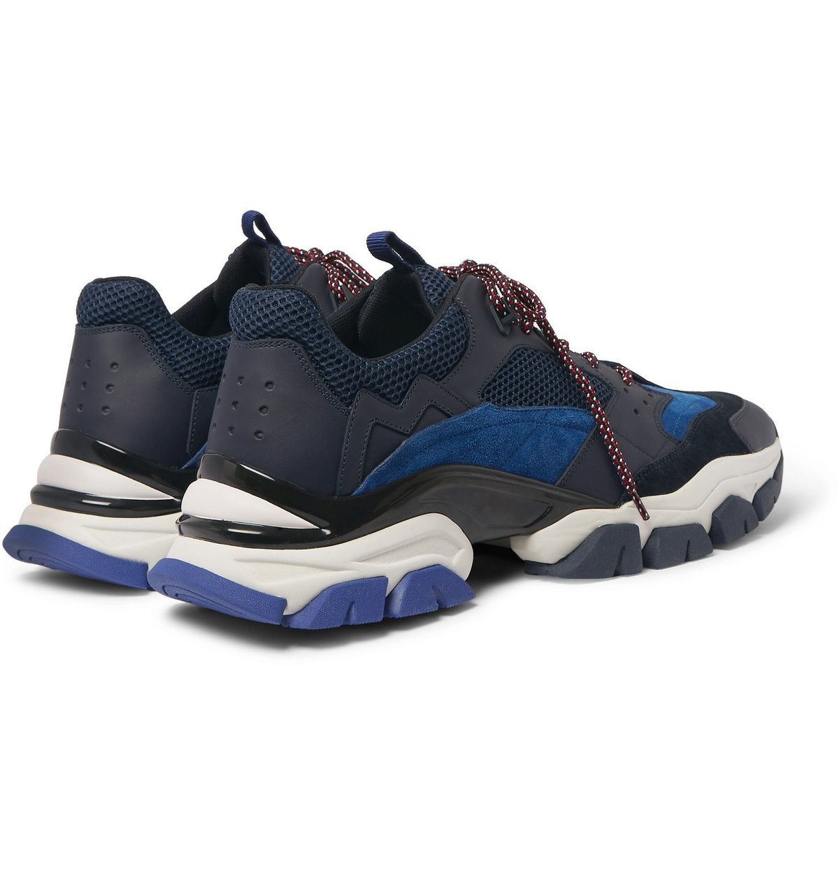 Moncler - Terrence Suede, Leather and Mesh Sneakers - Blue Moncler