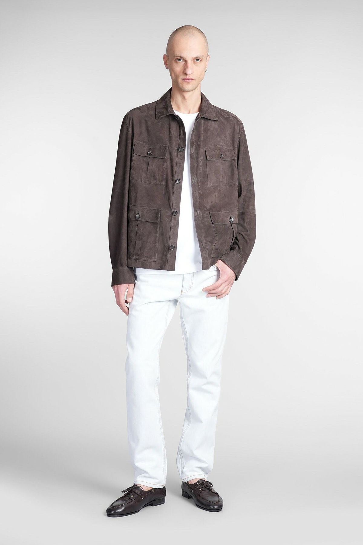 Bally Leather Jacket In Brown Leather Bally