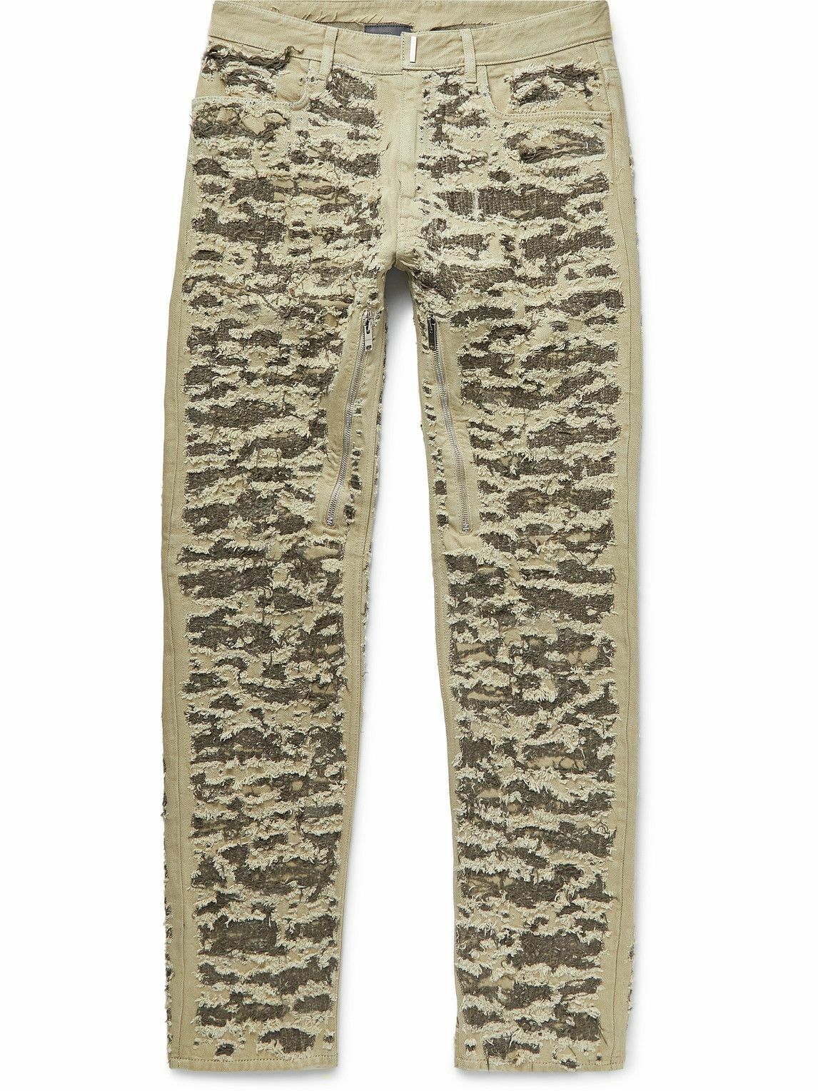 Givenchy - Slim-Fit Distressed Jeans - Green Givenchy