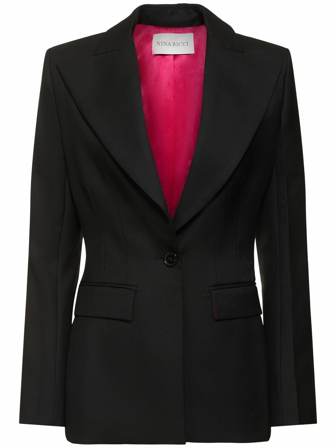 NINA RICCI Wool Gabardine Single Breasted Blazer Nina Ricci