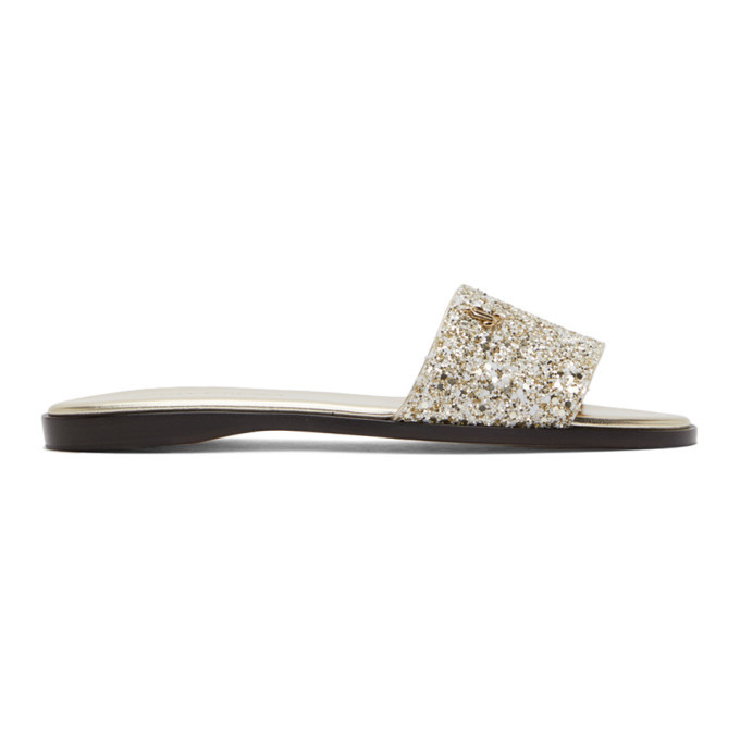Jimmy Choo Gold Minea JC Flat Sandals Jimmy Choo