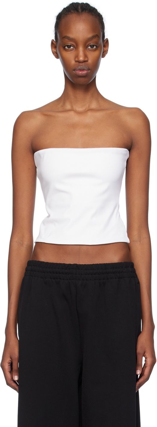 WARDROBE.NYC White Opaque Tube Top WARDROBE.NYC