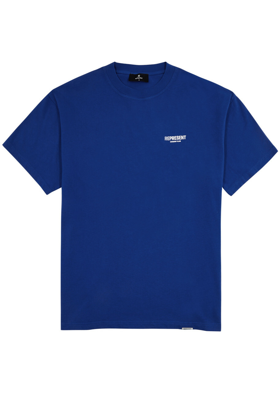 Represent Owners Club Logo Cotton T-shirt Blue Represent