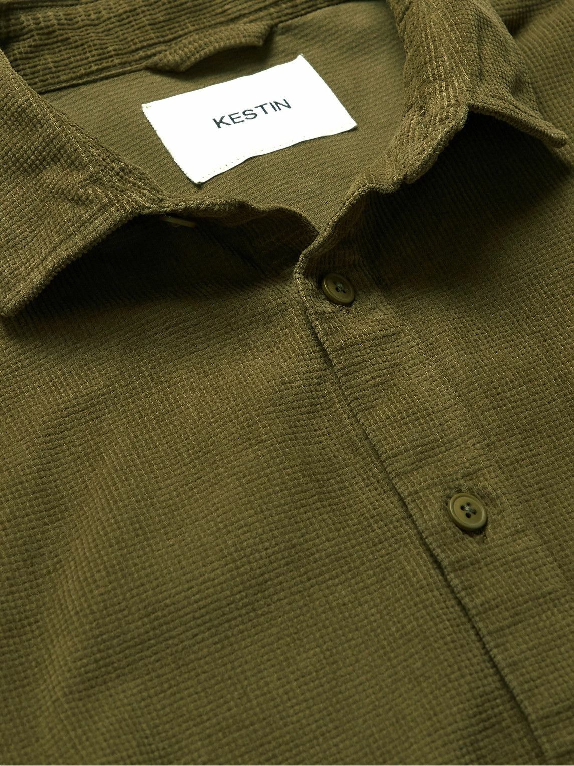 Kestin - Armdale Waffle-Knit Cotton Chore Jacket - Green Kestin Hare