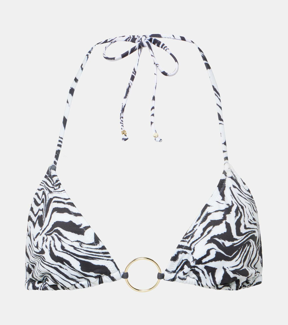 Bananhot Ring-detail zebra-print bikini top Bananhot