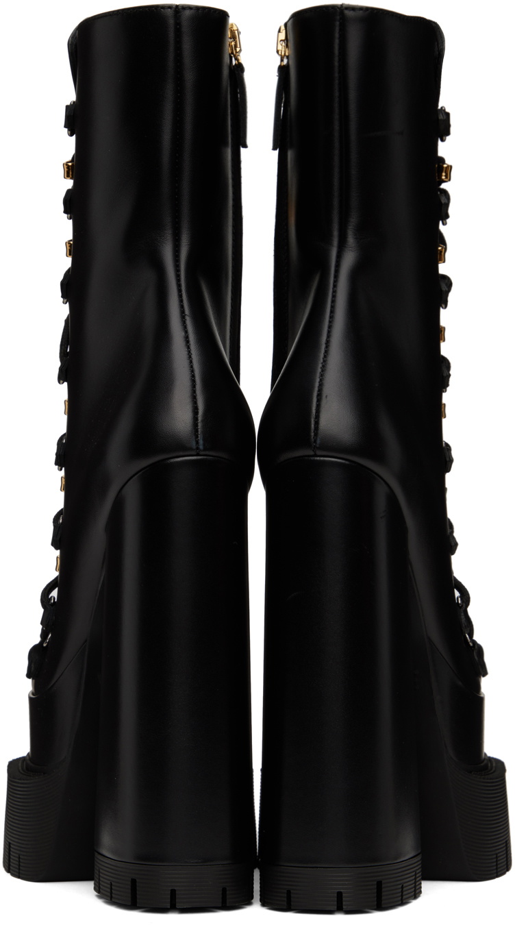 Versace Black Aevitas Platform Boots Versace