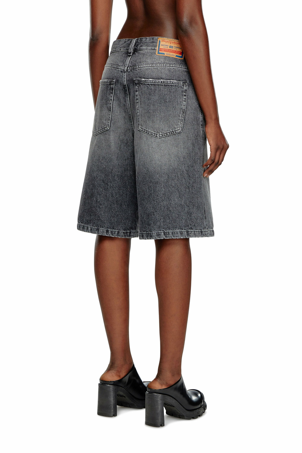 Diesel Shorts in clean-wash denim - Shorts Womens in Black Diesel