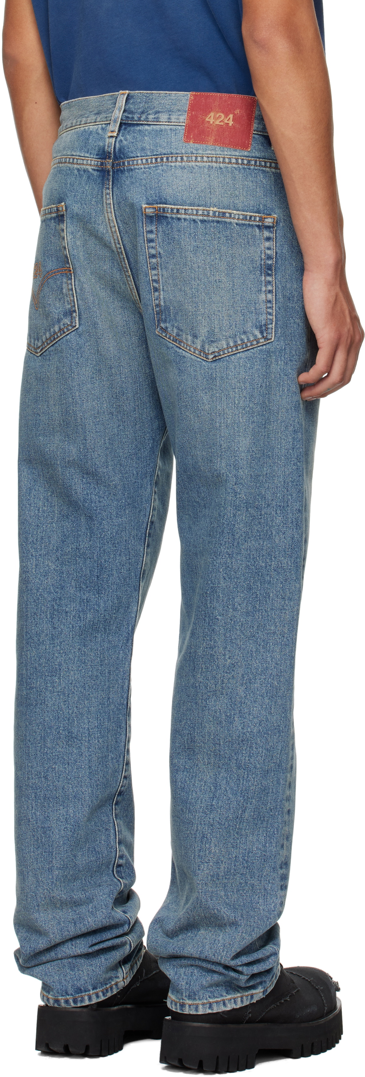 424 Blue Loose Five-Pocket Jeans 424