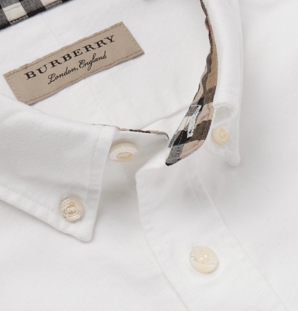 Burberry - Button-Down Collar Cotton Oxford Shirt - Men - White Burberry