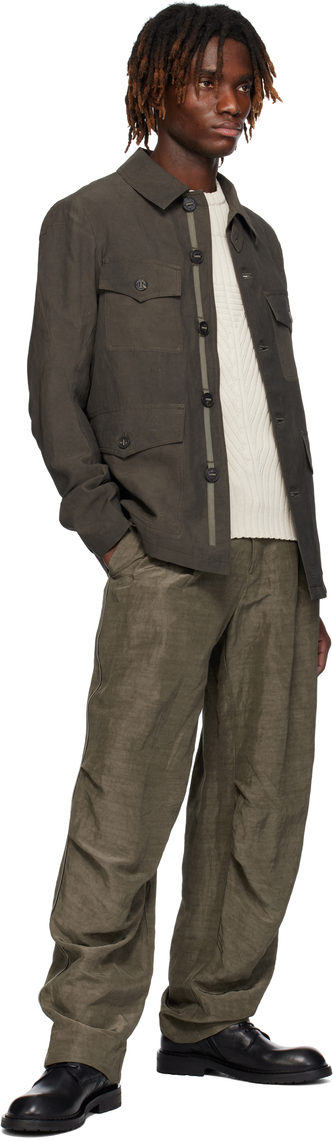 DEVOA Taupe Baggy Trousers