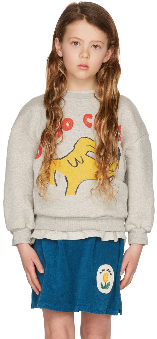 Bobo Choses Kids Grey Sniffy Dog Sweatshirt Bobo Choses